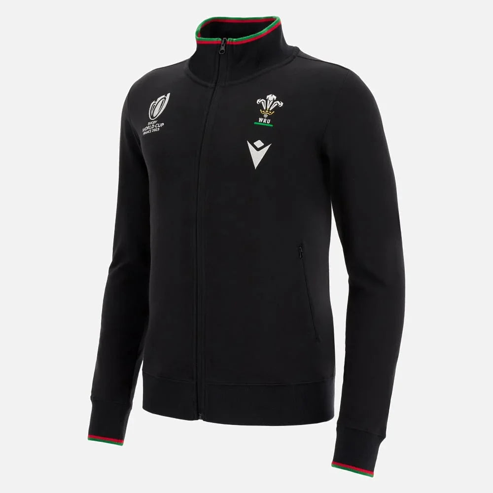 Macron Adults Wales WRU RWC 2023 Fan Line Full Zip Sweatshirt – Rugby ...